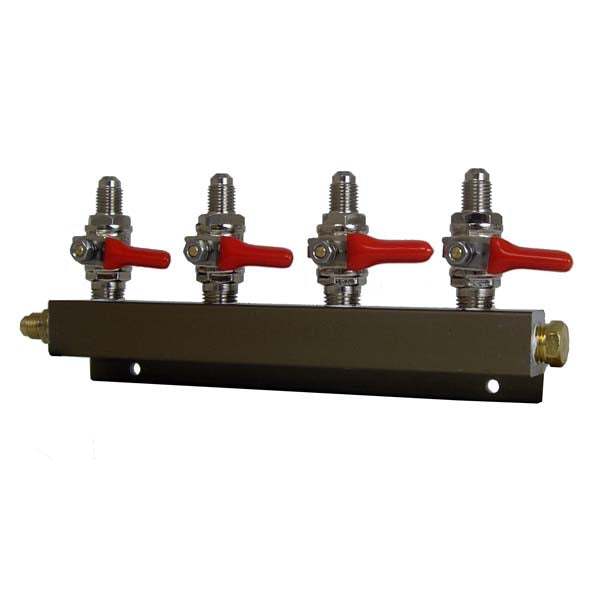 4 Way CO2 Distributor, 1/4" MFL with Shutoff – Midwest Supplies
